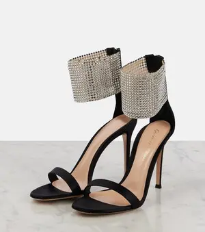 GIANVITO ROSSI Adore 105 Embellished Satin Sandals