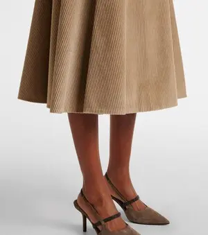 Brunello Cucinelli Cotton Midi Skirt - Beige