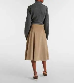 Brunello Cucinelli Cotton Midi Skirt