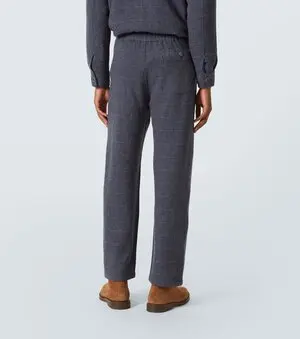 GOD'S TRUE CASHMERE Herringbone Checked Cashmere Pants