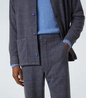 GOD'S TRUE CASHMERE Herringbone Checked Cashmere Pants
