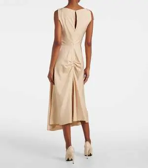 Victoria Beckham Deconstructed Gathered Midi Dress