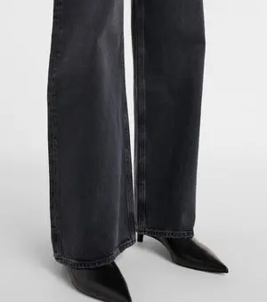 AGOLDE Dame High-rise Wide-leg Jeans - Black