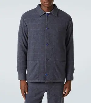 GOD'S TRUE CASHMERE Wizard Herringbone Checked Cashmere Overshirt