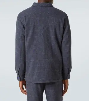 GOD'S TRUE CASHMERE Wizard Herringbone Checked Cashmere Overshirt