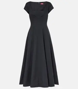 Staud Cotton Poplin Midi Dress - Black