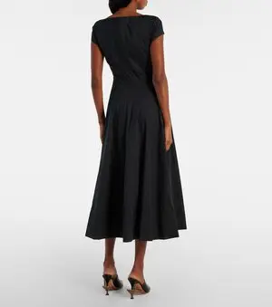 Staud Cotton Poplin Midi Dress - Black
