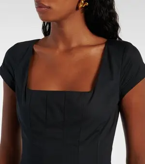 Staud Cotton Poplin Midi Dress - Black