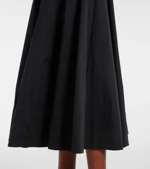 Staud Cotton Poplin Midi Dress - Black