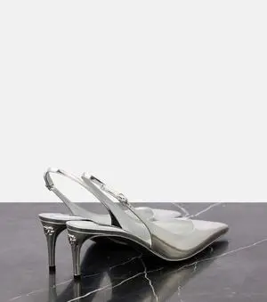 Dolce & Gabbana Metallic Leather Slingback Pumps