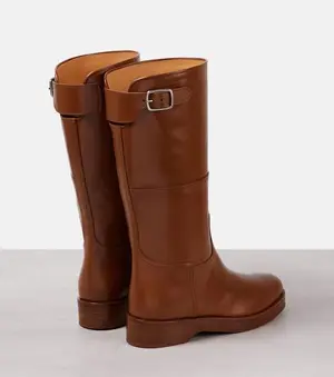 Loro Piana Lupo Leather Knee-high Boots