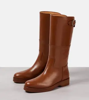 Loro Piana Lupo Leather Knee-high Boots