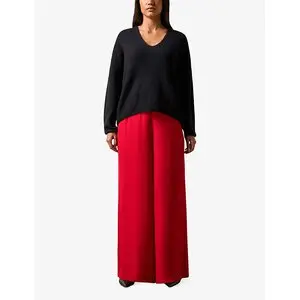 RO&ZO Wide-leg Crepe Trousers