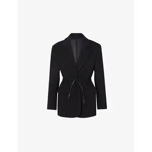 MALINA Elodie Drawstring Wool-blend Blazer