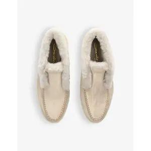 Santoni Fortune Embossed Suede Ankle Boots - Beige