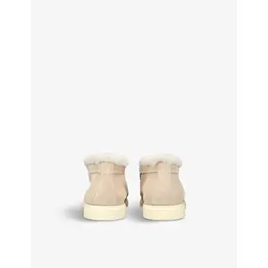 Santoni Fortune Embossed Suede Ankle Boots - Beige