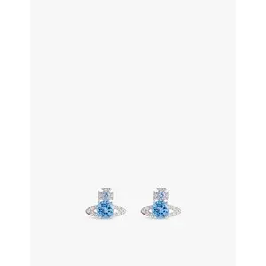 VIVIENNE WESTWOOD Ismene Stud Earrings - Platinum/blue White Cz