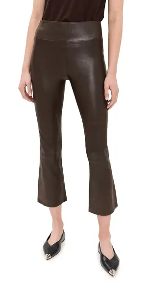 Sprwmn Crop Flare Leather Pants