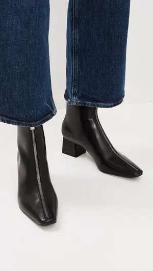 Simkhai Ryder Leather Zip Front Boots - Black
