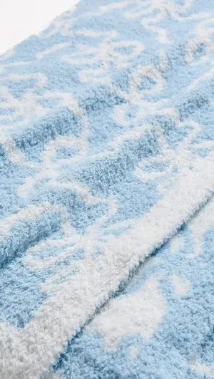 LoveShackFancy Teddy Bow Blanket - Blue Moon