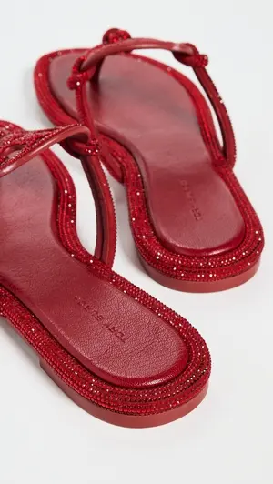 Tory Burch Miller Knotted Pave Sandals - Ruby
