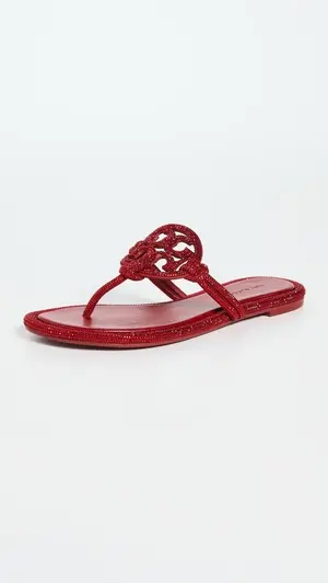 Tory Burch Miller Knotted Pave Sandals - Ruby