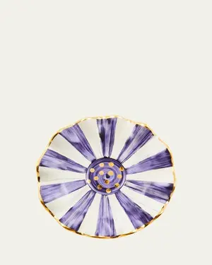 MACKENZIE-CHILDS Violet Check Ceramic Saucer - One-color