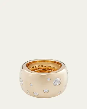 Verdura 18k Yellow Diamond Constellation Band Ring - Gold