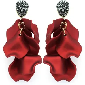 PANACEA Petal Drop Earrings Red