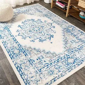 JONATHAN Y Inigo Cottage Medallion Area Rug - Blue/gray