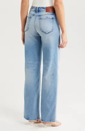 HIDDEN JEANS Distressed Straight Leg Dad Jeans