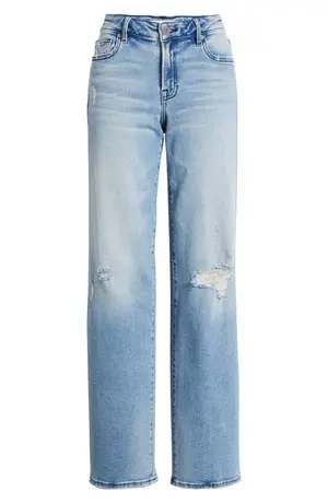 HIDDEN JEANS Distressed Straight Leg Dad Jeans