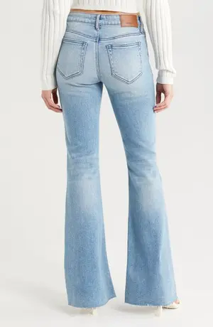 HIDDEN JEANS Ripped Mid-rise Flare Jeans