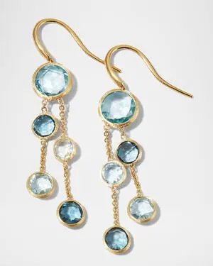 Marco Bicego 18k Jaipur Blue Topaz Dangle Earrings - Yellow Gold