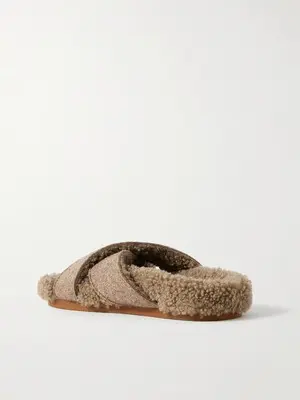 ANCIENT GREEK SANDALS Anilio Felt And Shearling Slides