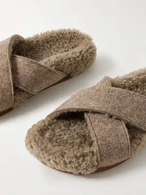 ANCIENT GREEK SANDALS Anilio Felt And Shearling Slides