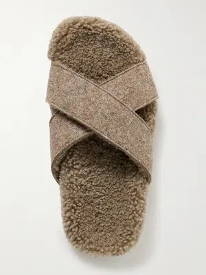 ANCIENT GREEK SANDALS Anilio Felt And Shearling Slides