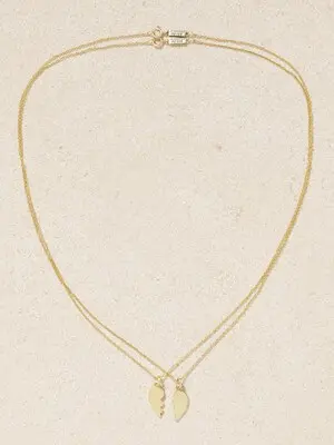 JENNIFER MEYER Set Of Two Mini Piece Of My Heart 18-karat Necklaces - Gold