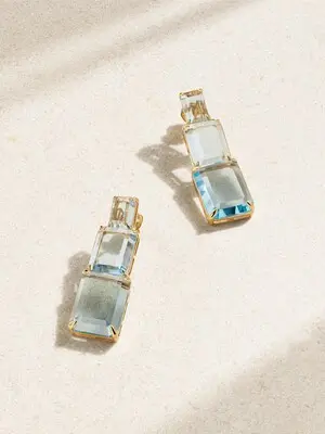 Mateo Arithmetic Composition 14k Topaz Drop Earrings - Gold