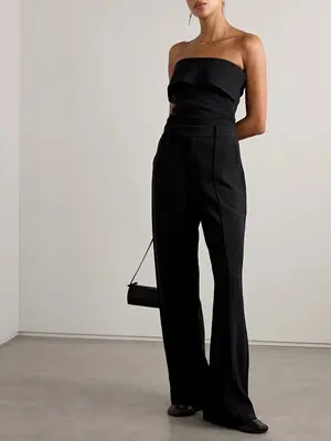 Proenza Schouler Felicity Strapless Layered Ruched Crepe Top - Black