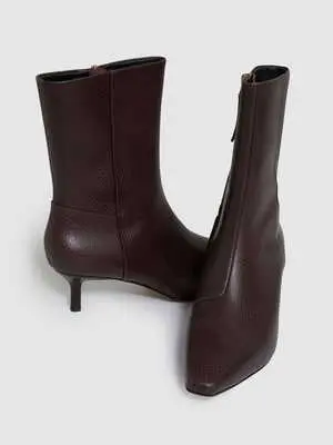 REISS Millie Leather Ankle Boots