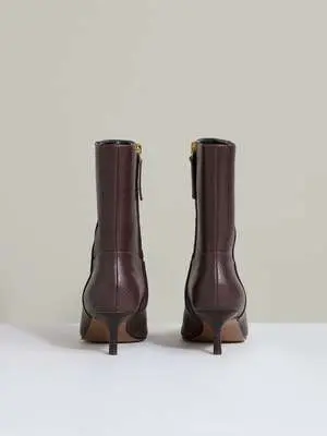 REISS Millie Leather Ankle Boots