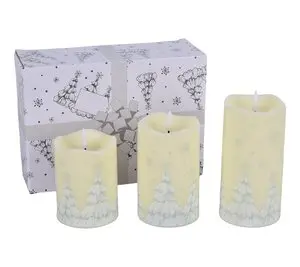 TEMP-TATIONS As Is S/3 Fiberoptic Flameless Candles - One-color