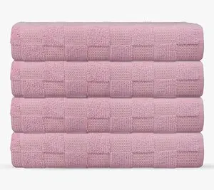 DEPERA HOME Waffle Terry 4 Pcs Turkish Wash Tow Els Set - One-color