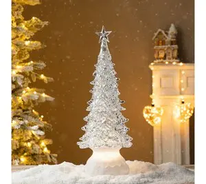 GLITZHOME 18.5'h Led Color Rotating Led Christm As Table Tree - One-color