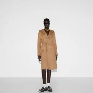 Gucci Reversible Gg Silk Wool Blend Coat - Brown