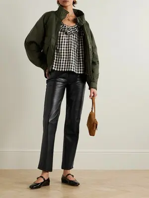 MOTHER The Smarty Recycled Patent-leather Straight-leg Pants