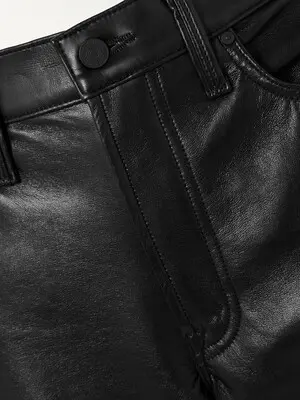 MOTHER The Smarty Recycled Patent-leather Straight-leg Pants