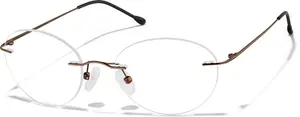 Zenni Oval Eyeglasses With Stainless Steel Frame - Brown