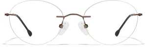 Zenni Oval Eyeglasses With Stainless Steel Frame - Brown